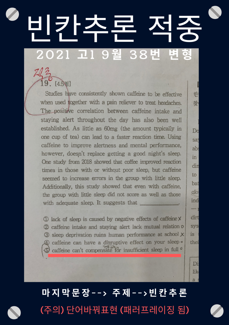 모고 변형문제 적중 사례 2021 고1 9월 모의고사 내신출제될 문제는 다 정해져 있다 네이버 블로그