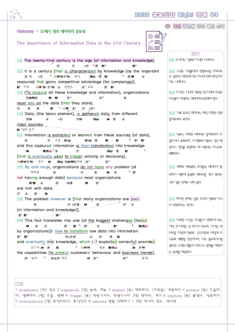 수능특강 Light 라이트 영어 4과 분석노트 변형문제 워크북 2022개정 네이버 블로그