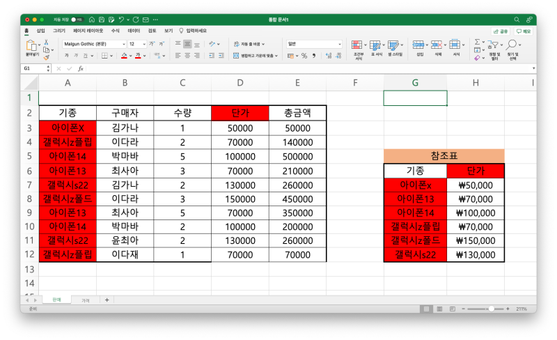 엑셀 Vlookup 함수 사용법 다른시트 참조 및 오류 원인 네이버 블로그