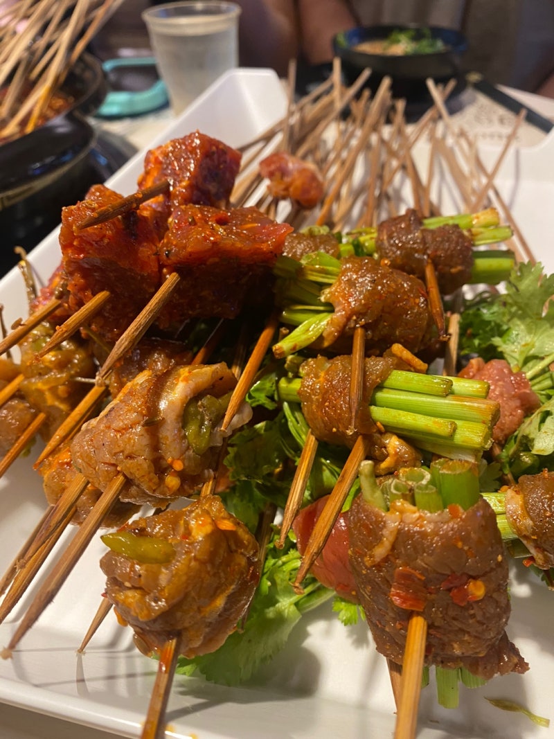 서울신촌 중국 본토 맛 홍칠공 훠궈 꼬치 무한리필 맛집 네이버 블로그