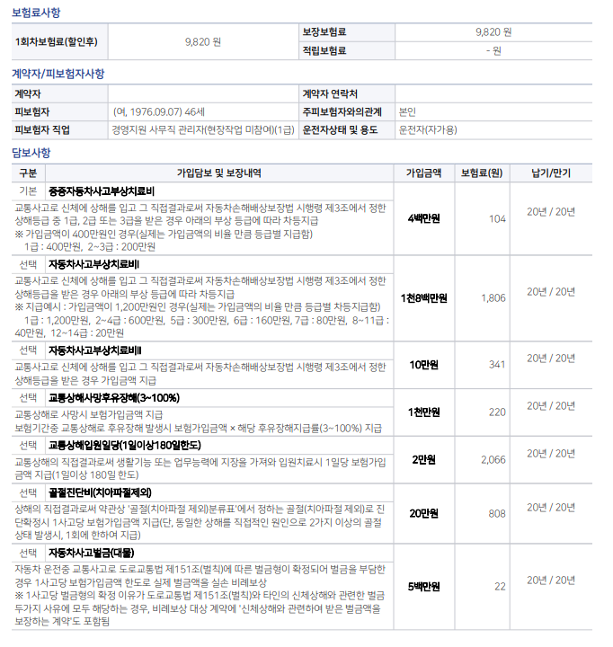 운전자보험 필수특약담보자동차부상치료비 비교 추천 14급교통사고처리지원금6주미만변호사비용벌금자부상 네이버 블로그