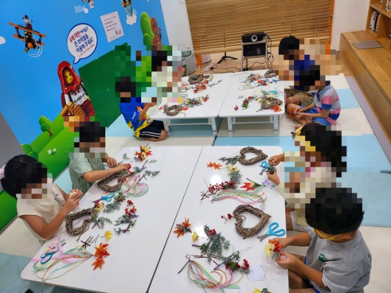 마포푸르메어린이도서관독서원예수업그림책을만나는계절의공간그림책가을스웨터가을리스그림책원예테라피마리의정원 네이버 블로그