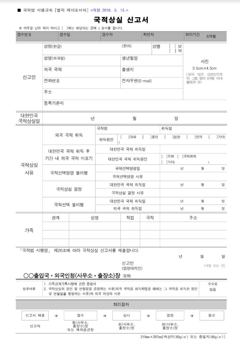 국적상실 신고f4비자 변경 거소증신청 하기 서류 네이버 블로그