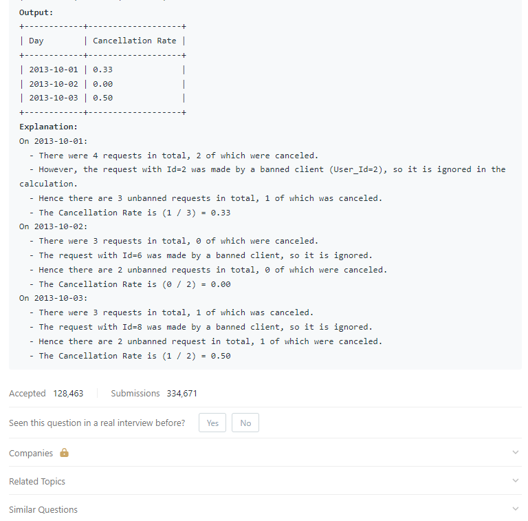 SQL 문제 45 - LeetCode 262. Trips and Users : 네이버 블로그