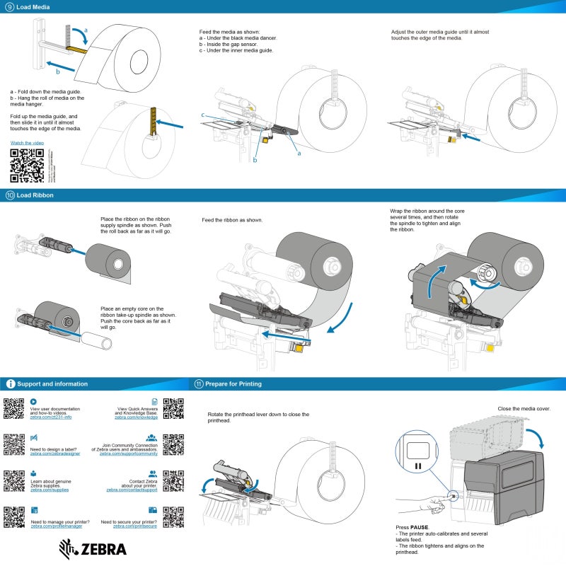 바코드프린터 ZT231 지브라 프린터 라벨, 리본 세팅 및 초기화 방법(퀵 스타트 가이드) : 네이버 블로그