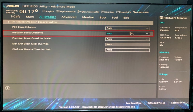 ASUS 메인보드 바이오스에서 라이젠 PBO 설정하기 : 네이버 블로그