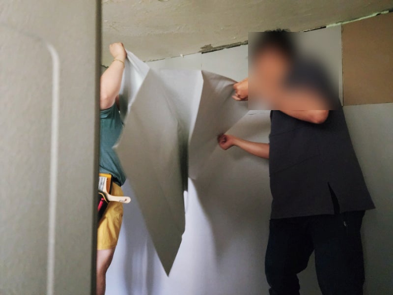 셀프인테리어 석고보드 붙이고 풀바른 벽지 붙이기 네이버 블로그