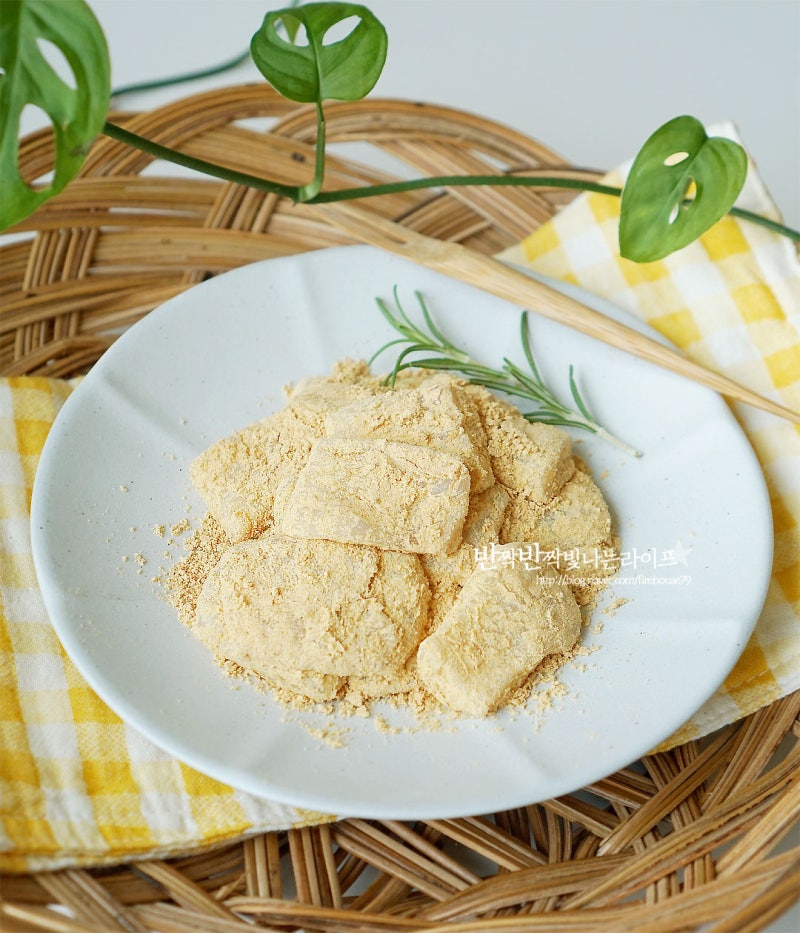인절미 만들기 콩가루 찹쌀가루 요리 전자레인지 떡만들기 네이버 블로그