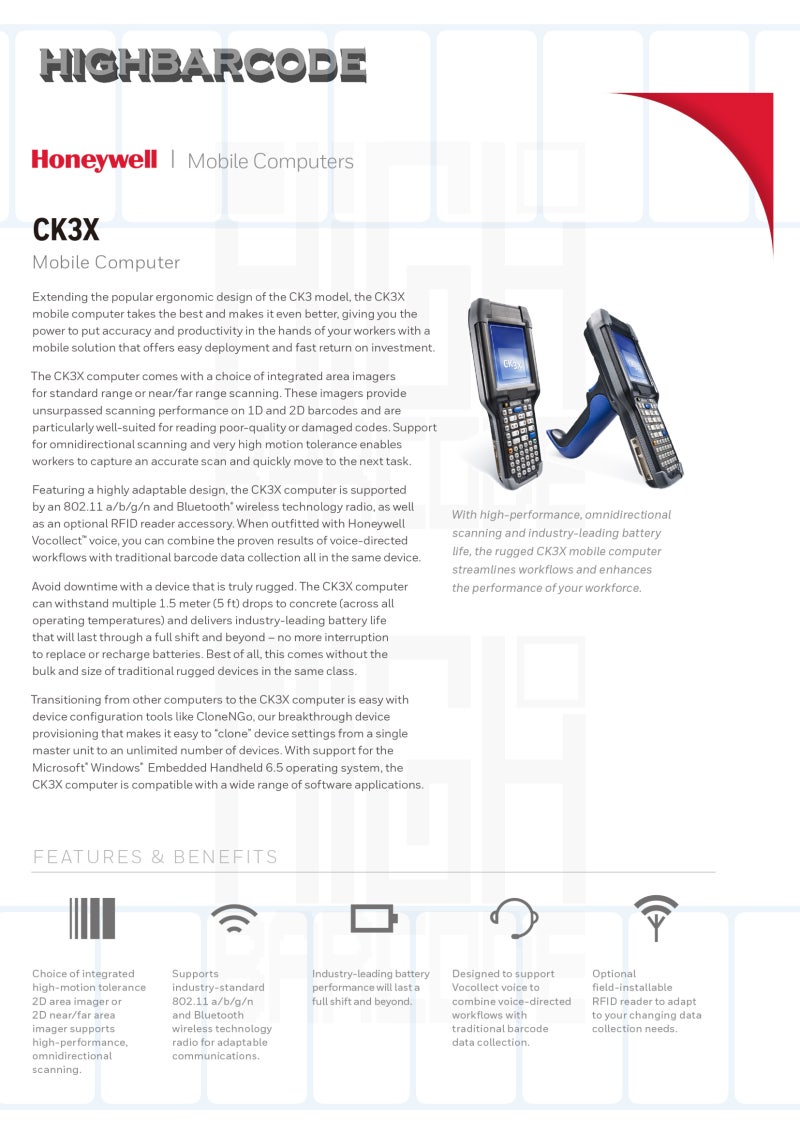 하니웰 PDA CK65 모바일 컴퓨터 스펙시트 및 CK3, CK3X, CK3R 액세서리 호환 여부 : 네이버 블로그