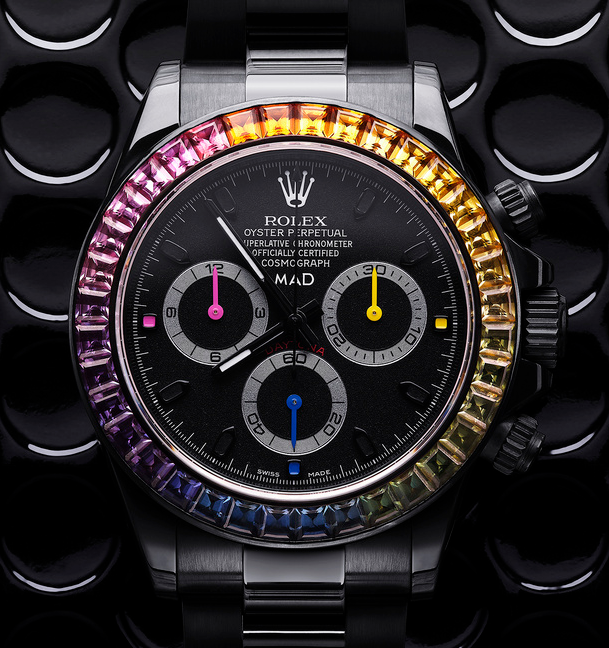 Rolex Mad Customized Daytona Black 롤렉스 매드 커스텀 데이토나 워치3 워치4 워치5 워치페이스 ...
