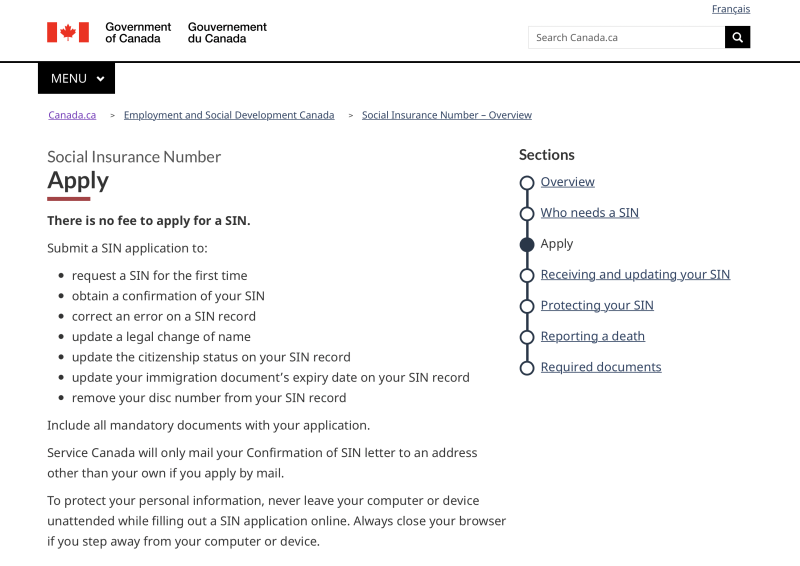 캐나다 신넘버 온라인 신청 방법 소개 Social Insurance Number : 네이버 블로그