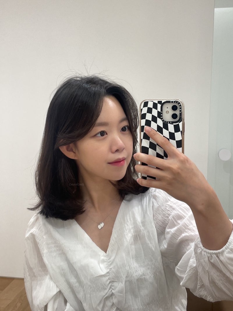 차홍룸 한남점 중단발 윈드펌 레이어드컷 웬디머리 네이버 블로그