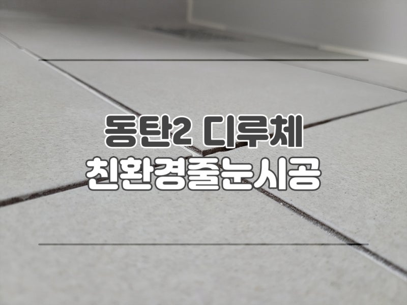동탄2 디루체 신축아파트 호재컴퍼니 친환경줄눈시공 백시멘트 제거는 어떻게 해야 할까요 네이버 블로그