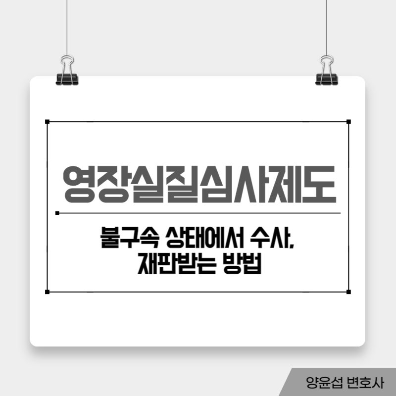 영장실질심사제도 불구속 상태에서 수사 재판받는 방법 네이버 블로그