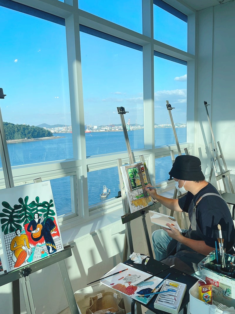 영종도 데이트 바다를 보며 그림 그리는 성수미술관 네이버 블로그