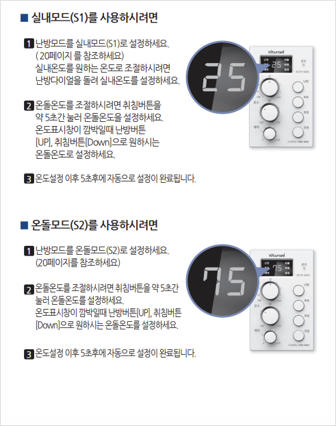 귀뚜라미 실내온도조절기 NCTR-6000 NCTR-6100 사용설명서 난방 온수 설정하는방법 : 네이버 블로그