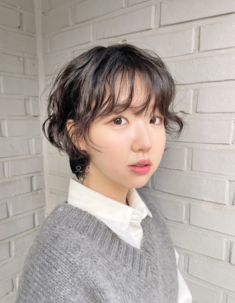 짧은 머리에서도 러블리 할 수 있다고 숏컷 숏단발 러플펌 숏단발 히피펌 코튼펌 네이버 블로그