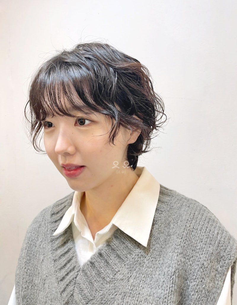 짧은 머리에서도 러블리 할 수 있다고 숏컷 숏단발 러플펌 숏단발 히피펌 코튼펌 네이버 블로그