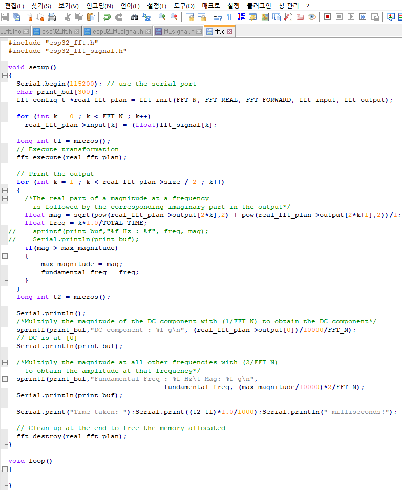 아두이노(Arduino) 및 ESP32 기반 FFT 계산용 Robin Scheibler's Library 사용하기 : 네이버 블로그