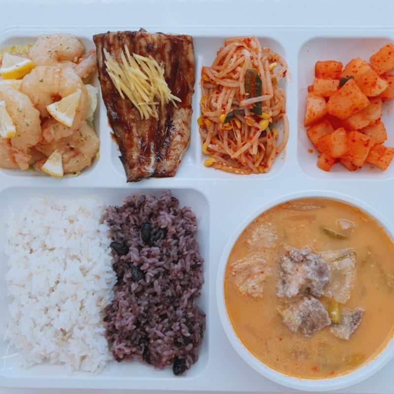 단체급식 메뉴모음1월3주식단표콩비지찌개 삼치데리야끼구이레몬크림새우 콩나물무침 만드는법구내식당 레시피 네이버 블로그