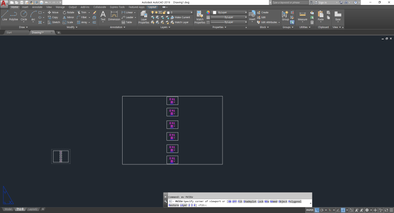 오토캐드[Auto CAD] _ 배치탭 MV 만들기 [MVIEW / 엠뷰] - 영어 ver. : 네이버 블로그