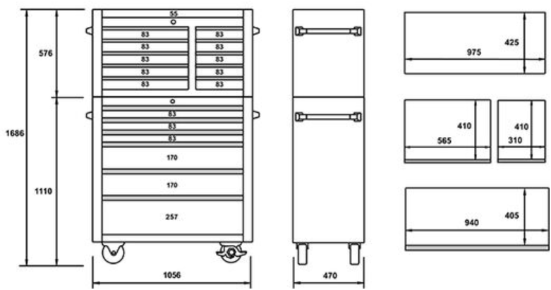 에가 마스터 (EGA master) 스테인레스 공구트롤리 _ INOX (STAINLESS STEEL) Tool Trolley ...