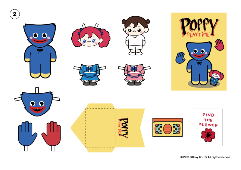 [따니네 만들기] 파피 플레이타임 / Poppy Playtime Paper Doll Book : 네이버 블로그