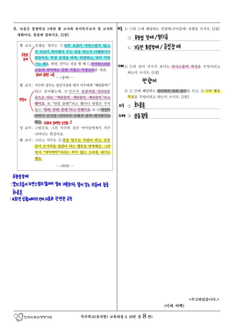 유아특수 임용 기출분석 공유15년~21년 네이버 블로그