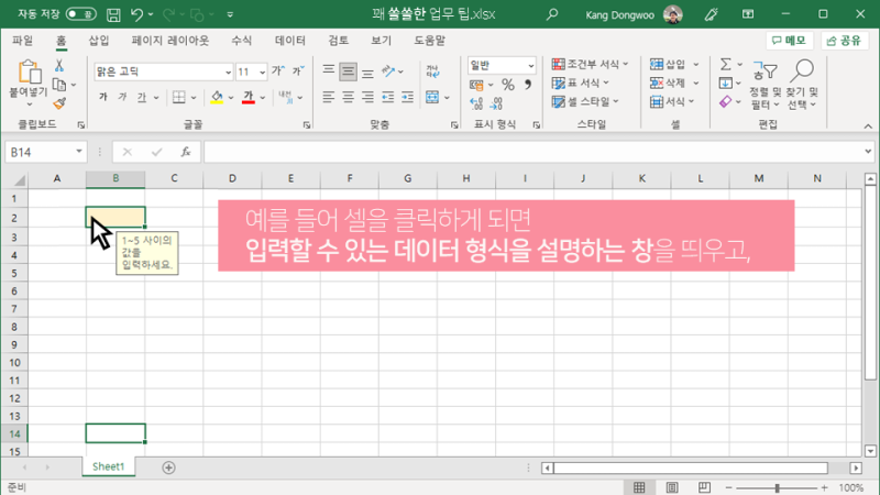 엑셀 셀에 입력되는 데이터 형식 또는 값 제한하기데이터유효성 설명메시지 And 오류메시지 네이버 블로그