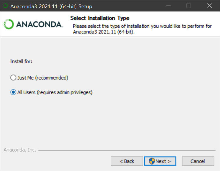 Anaconda - 윈도 10에 Anaconda3-2021.11 버전을 설치 : 네이버 블로그