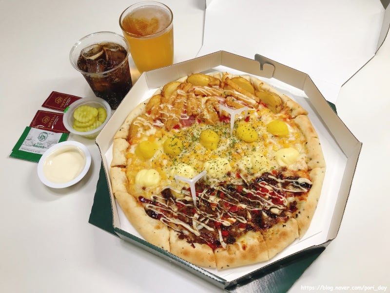피굽남피자 4가지 맛을 한번에 즐길 수 있는 시그니처 피자 L 포장후기 대전관저점 네이버 블로그