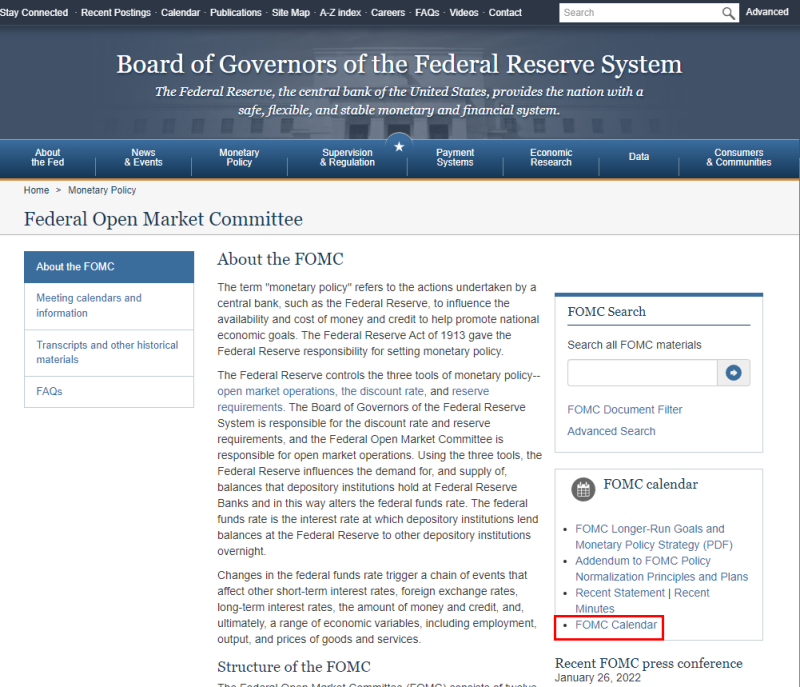 FOMC란? 22년 FOMC 일정 Feat.의사록, 점도표 : 네이버 블로그