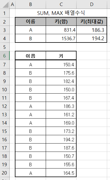 컴활 1급 실기엑셀 함수 정리 배열 수식 간단 정리 네이버 블로그