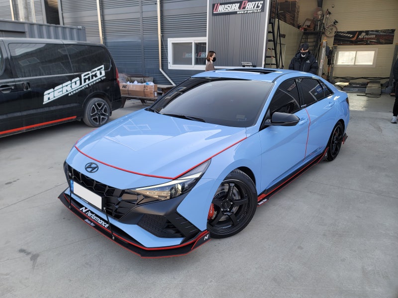 현대 아반떼n 언유즈얼파츠 바디킷 풀세트 장착 아반떼n 튜닝은 역시 언유즈얼파츠에서 아반떼n 바디킷 에어댐 프론트댐 사이드댐 디퓨저 디퓨져 네이버 블로그