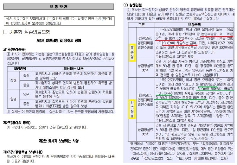 실손의료비보험실비보험 약관 설명 3세대 실손 네이버 블로그