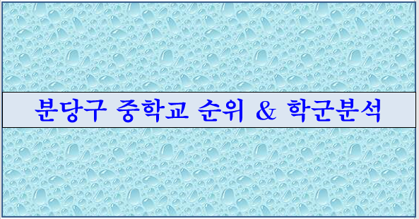 성남시 분당구 중학교 순위 And 학군분석 네이버 블로그