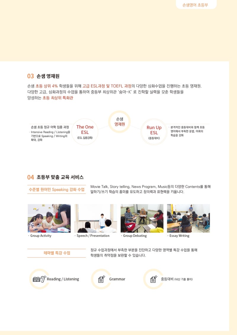 손샘영어 커리큘럼을 소개합니다 초등부 네이버 블로그