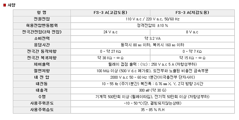 FS-3A 한영넉스 전극 레벨 플로트 스위치 저감도 고감도 220VAC : 네이버 블로그