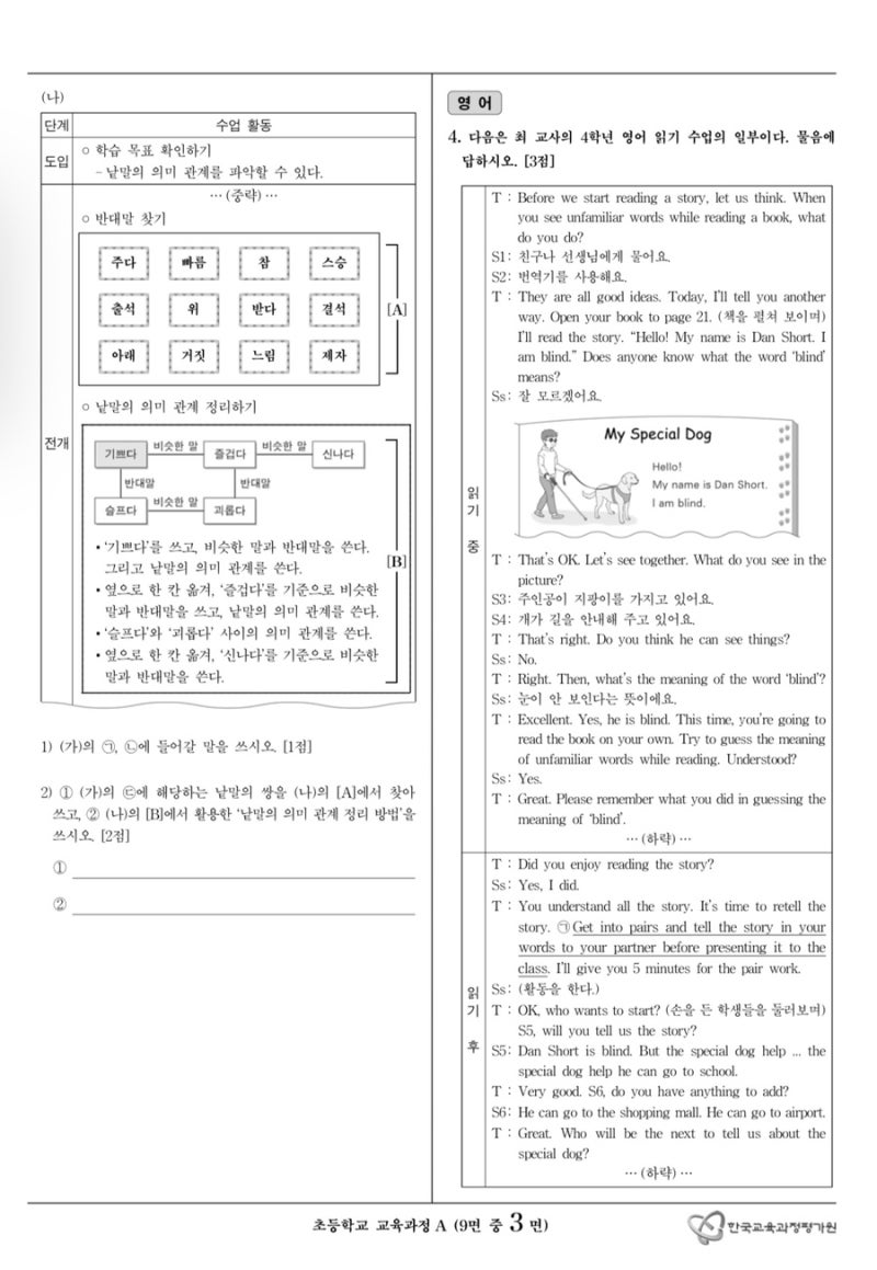 초등임용공부 Tip 초등임용 1차 교육과정 답안 작성 요령 네이버 블로그