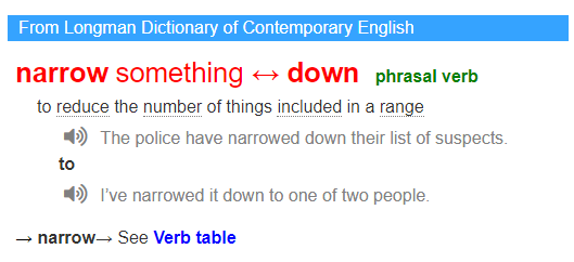 Narrow / Narrow down - 뜻 한방에 이미지로 기억하기 좁은, 아슬아슬하게, 좁아지다 / 수, 범위 등을 좁히다 ...