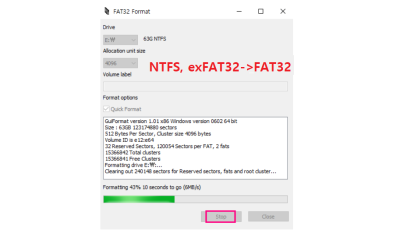 USB를 FAT32로 포맷(Format) 하는 방법(GUIFORMAT, NTFS, exFAT -> FAT32) : 네이버 블로그