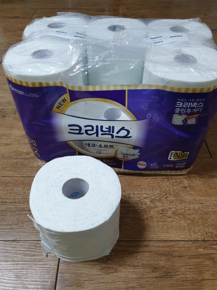 크리넥스 3겹 천연펄프 데코and소프트 와이드 화장지 35m