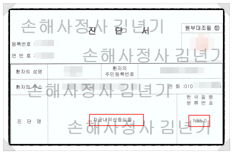 자궁내막증식증n85 제자리암 진단비 알아보기 네이버 블로그
