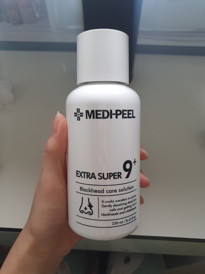 내돈내산후기 메디필 엑스트라 슈퍼9엑스로션 피지연화제 모공케어블랙헤드없애기화이트헤드에이지알 더마샷 함께 사용라벨르