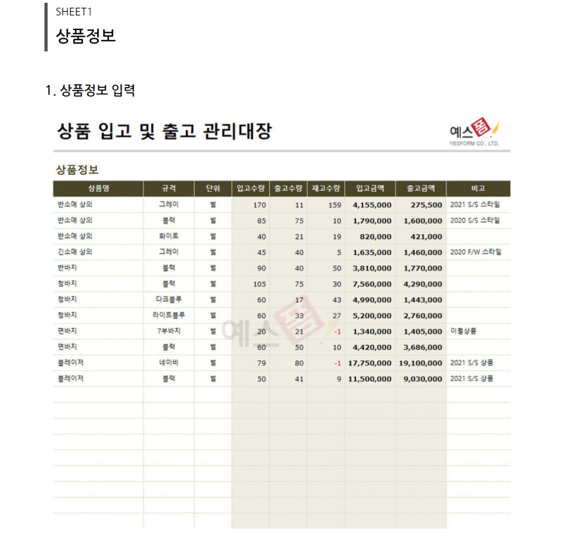 입출고엑셀 관리 해결하는 엑셀템플릿 추천 소모품 입출고대장 양식 제공 네이버 블로그