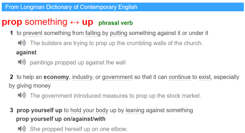 Prop / Prop up - 뜻 한방에 이미지로 기억하기 지주, 버팀목, 소품, 받치다 / ~을 받쳐 넘어지지 않게 하다 ...
