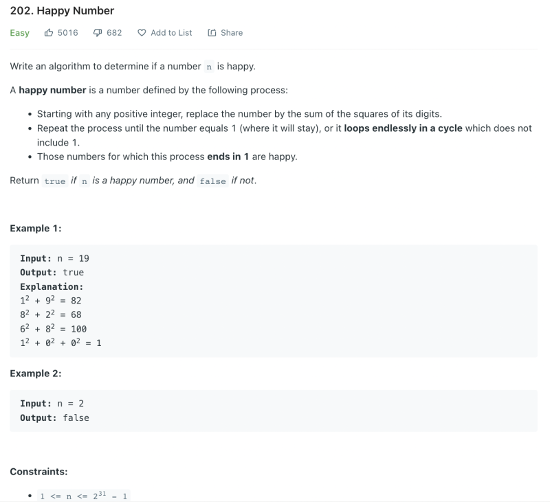 [LeetCode] 202. Happy Number (JavaScript) : 네이버 블로그