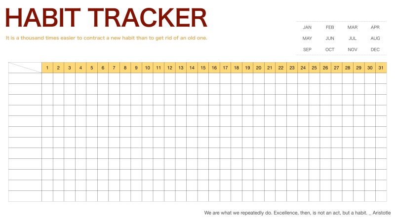 좋은 습관 만들기 해빗트래커habit Tracker 양식 공유 네이버 블로그