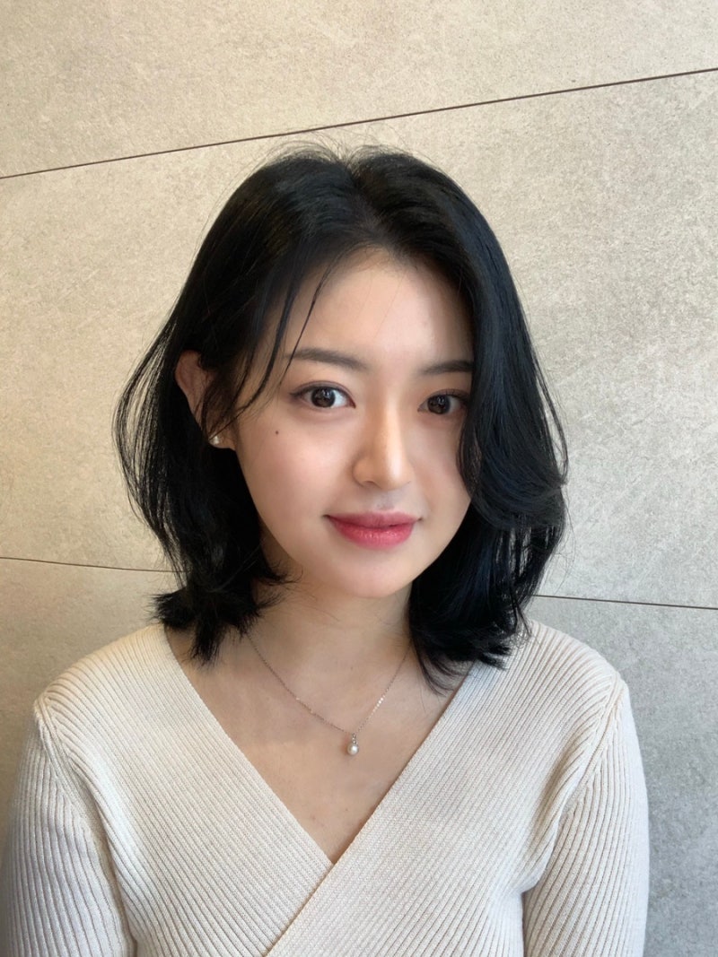 차홍룸 용산점 김다은 중단발 레이어드컷 윈드펌 💜 네이버 블로그