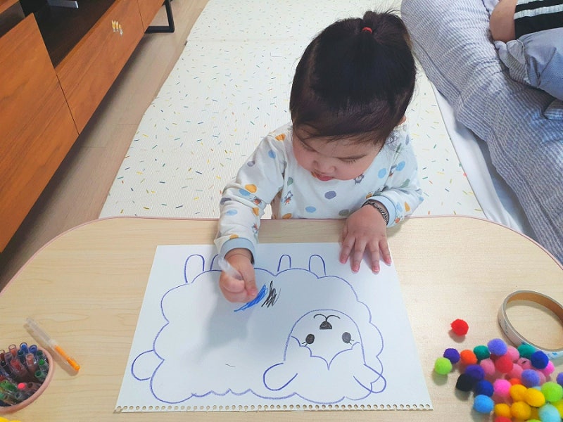 폼폼이 미술놀이 뿅뿅이 양 만들기 집콕놀이 네이버 블로그